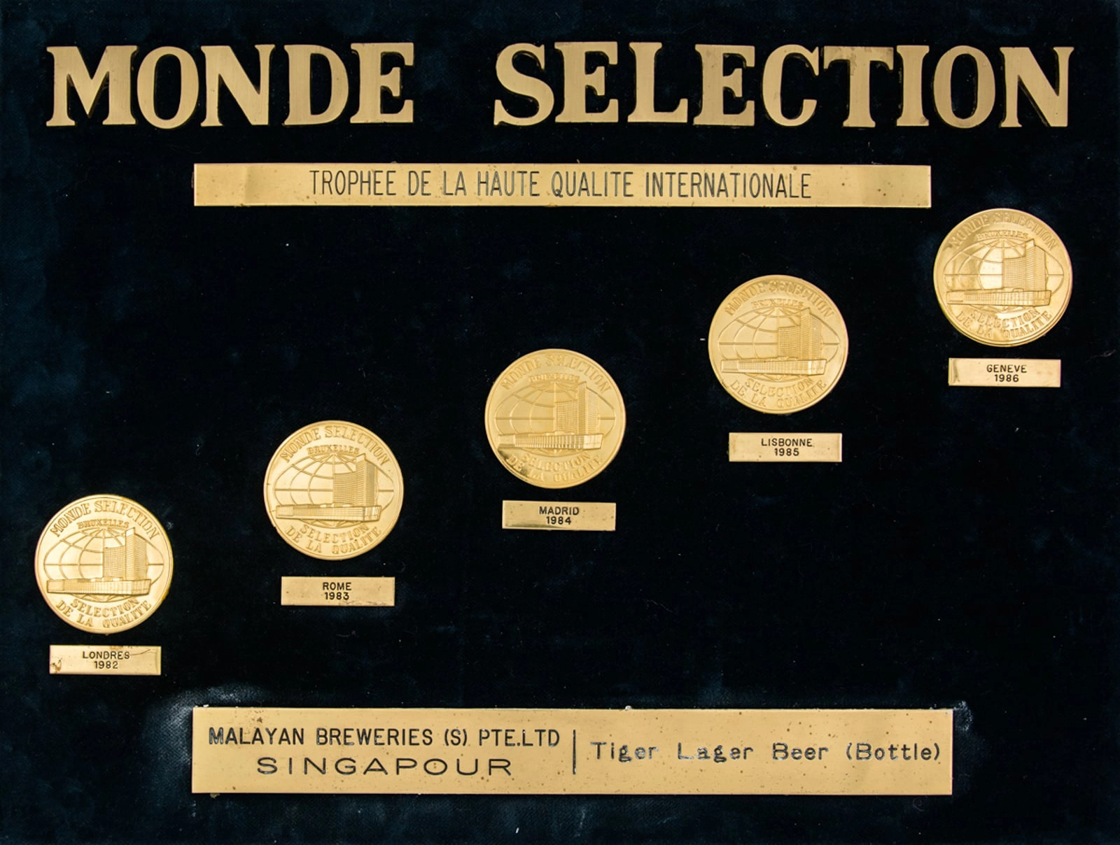 Monde Selection for Tiger Beer - Asia Pacific Breweries Singapore